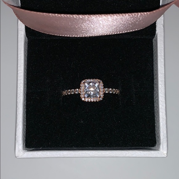 Pandora | Jewelry | Pandora Square Sparkle Ring Size 75 | Poshmark